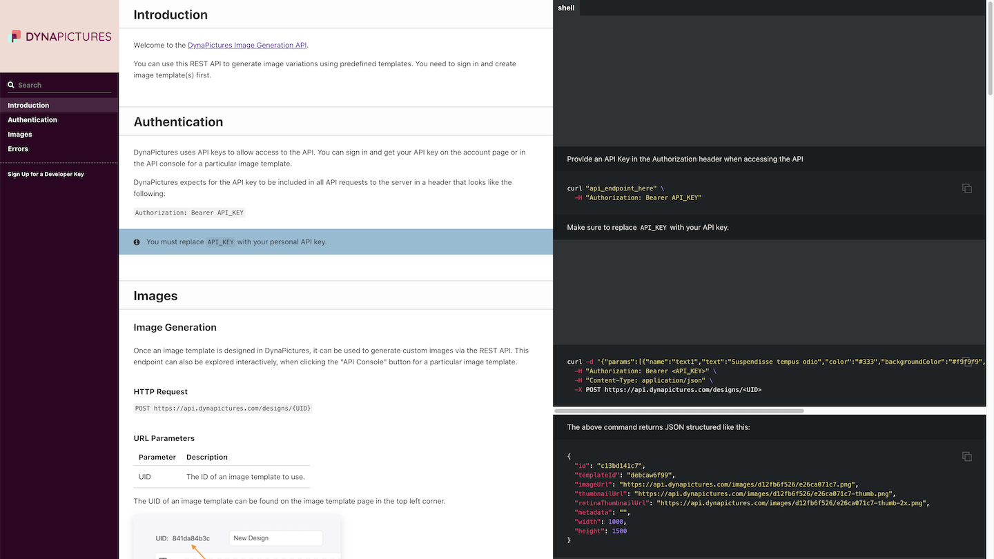 Automated Image Generation via API and No-Code - DynaPictures